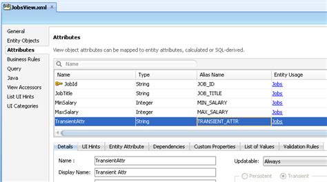 andrej baranovskij blog issue with first transient attribute in adf bc entity object