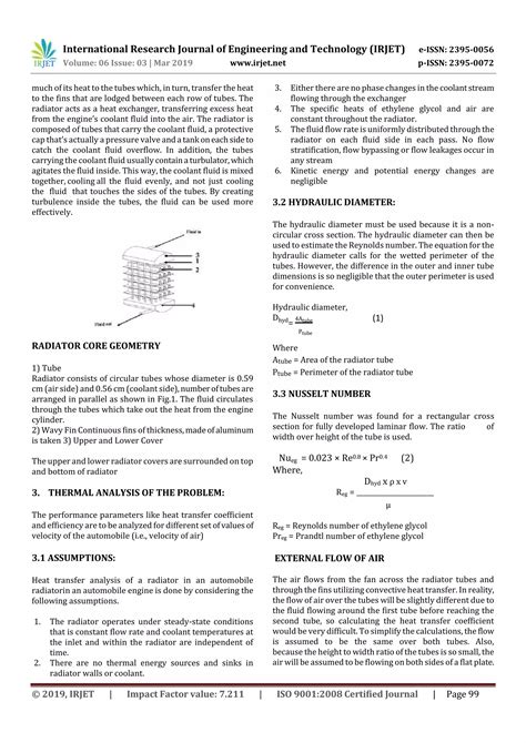irjet performance analysis of automobile radiator pdf