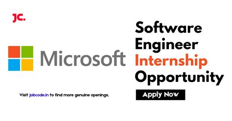 Microsoft Software Engineer Internship Apply Now Jobcode