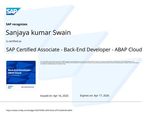 Sap Abap Abapcloud Sapcertification Sapbtp Abapdeveloper Backenddeveloper