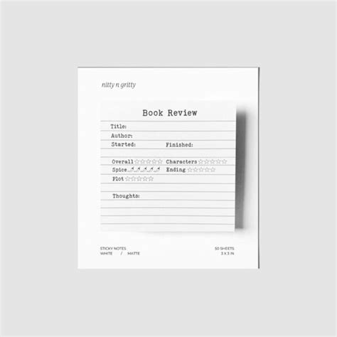 Book Review Sticky Notes Nitty N Gritty