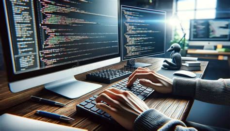 man working with computer in the office generative ai stock illustration illustration of