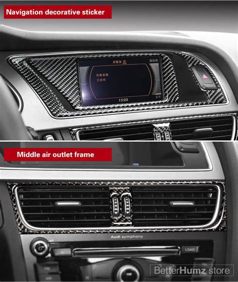 구매 아우디 A4 A5 S5 탄소 섬유 센터 콘솔 Cd 패널 자동차 랩 스티커 공기 배출구 커버 트림 네비게이션 자동차 실내 장식 싸다 빠른 배송과 품질 Krdhgate
