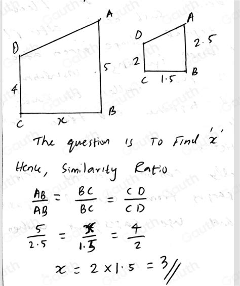 Solved The Polygons In The Figures Are Similar Determine The Similarity Ratio And The Measure