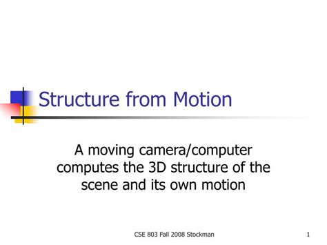 Ppt Structure From Motion Powerpoint Presentation Free Download Id6887687