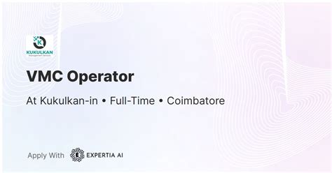 VMC Operator Job Coimbatore Fresher