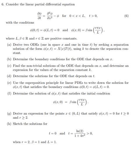 Solved 6 Consider The Linear Partial Differential Equation