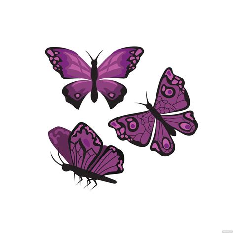 Purple Butterfly Vector In Illustrator Svg Eps Png  Download