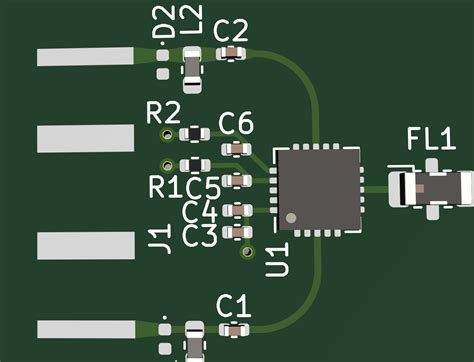 Pcb Design Rf How To Layout Component Pads That Are Not The Same Size As The Coplanar