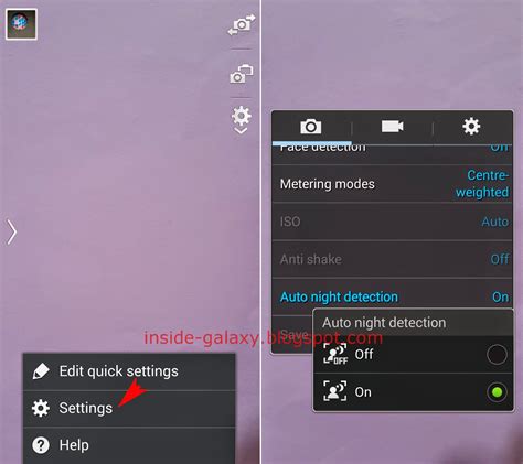 Inside Galaxy Samsung Galaxy S4 How To Enable Or Disable Night Mode In The Camera App In