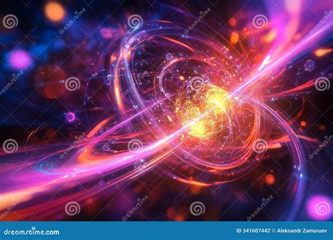 This Artwork Depicts The Dynamic Interactions Of Quantum Computing Elements Highlighting Energy