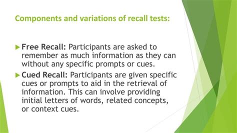 Recall Test How To Conduct Recall Test Ppt