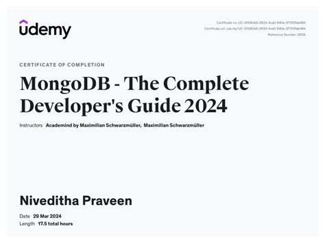 Niveditha Praveen On Linkedin Mongodb Mongo Certification