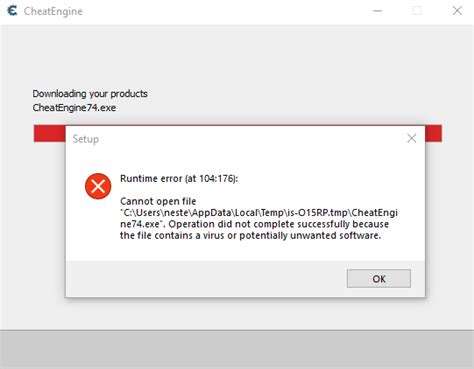 Cheat Engine Installation Error · Issue 2167 · Cheat Enginecheat