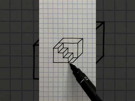 Optical Illusion And 3d Drawing On Graph Paper Youtube