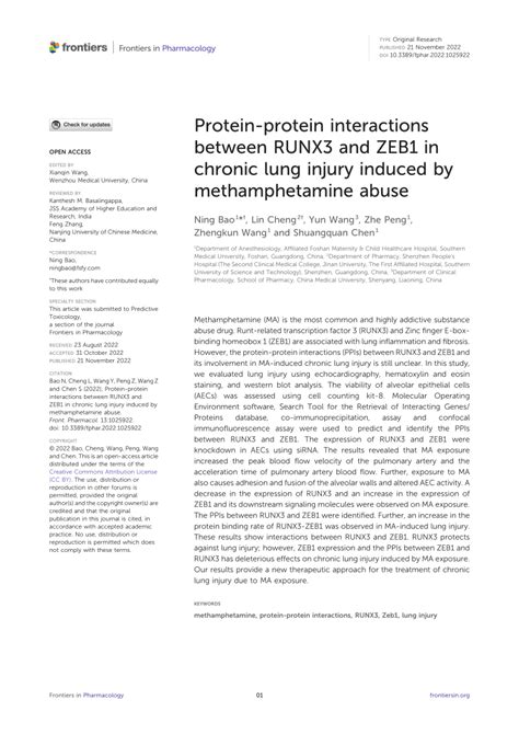 Pdf Protein Protein Interactions Between Runx3 And Zeb1 In Chronic