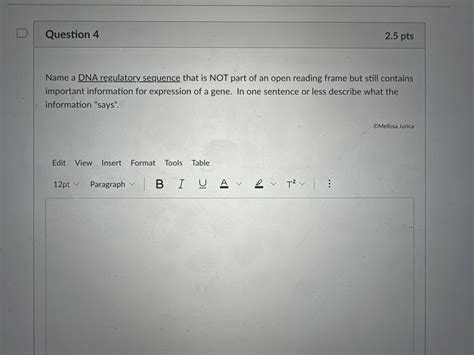 Solved Question 4 ﻿name A Dna Regulatory Sequence That Is