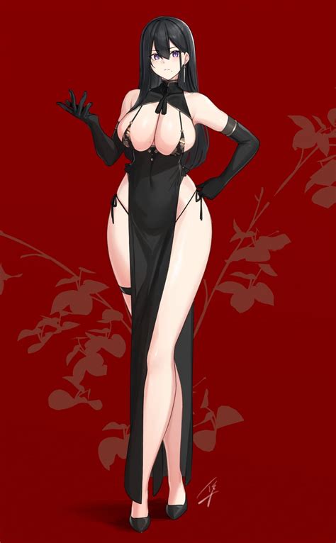 Classy Black Haired Girl Original Drawn By Hayabusa Danbooru