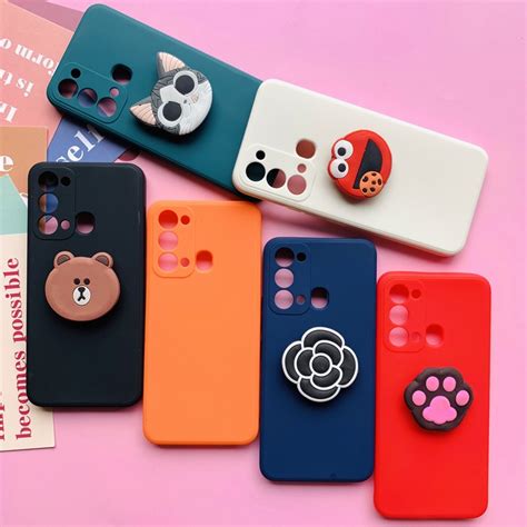 Itel Vision Tpu Silicon Casing Cover For Itel S Itel P Case With Cartoon Ring Stander