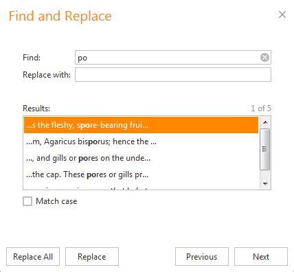 Find And Replace Dialog DevExpress End User Documentation