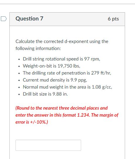 Solved Calculate The Corrected D Exponent Using The Chegg Com