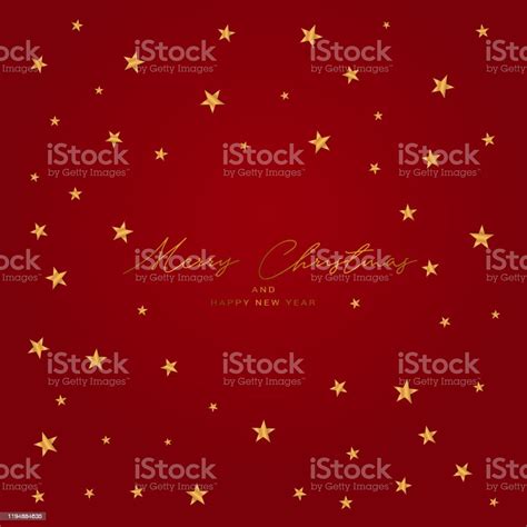 크리스마스 카드 디자인입니다 메리 크리스마스와 붉은 배경에 황금 별과 새해 벡터 일러스트 개념에 대한 스톡 벡터 아트 및 기타 이미지 Istock