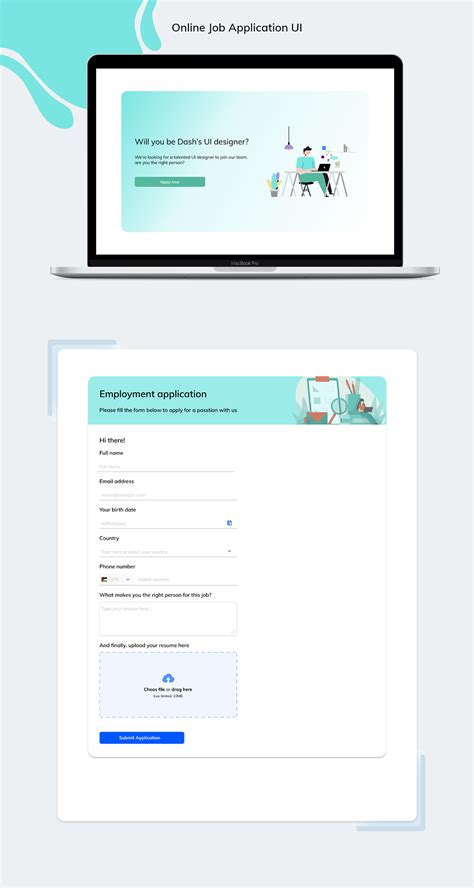 Job Application Ui Form Behance