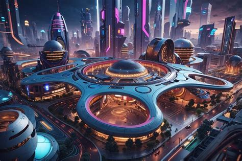 Premium Photo A Vibrant Abstract Representation Of A Futuristic