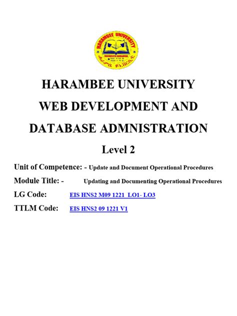 Update And Document Operational Procedures Lo2 Lo3 For Wddba Pdf