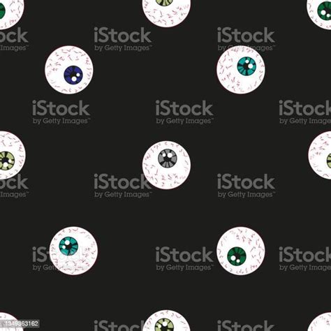 눈 매끄러운 패턴 어두운 배경에 대해 할로윈을 축하합니다 직물 질감 디자인 종이 인쇄물 주제 장식에 적합합니다 10월에 대한 스톡 벡터 아트 및 기타 이미지 Istock