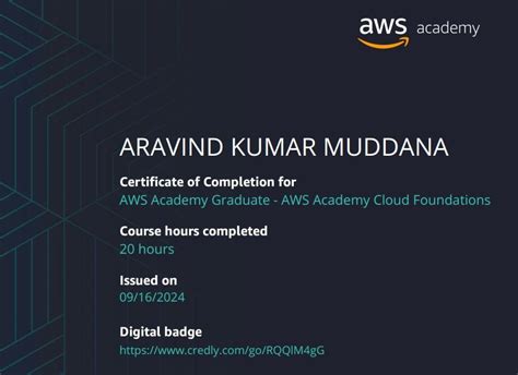 Aravind Kumar Muddana On Linkedin Aws Cloudcomputing Awsacademy Certificate Techskills…