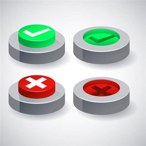 Premium Vector Simple Red And Green Button