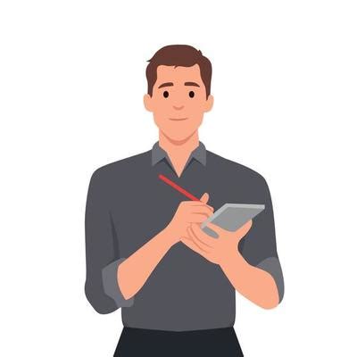 Man Taking Notes Vector Art Icons And Graphics For Free Download