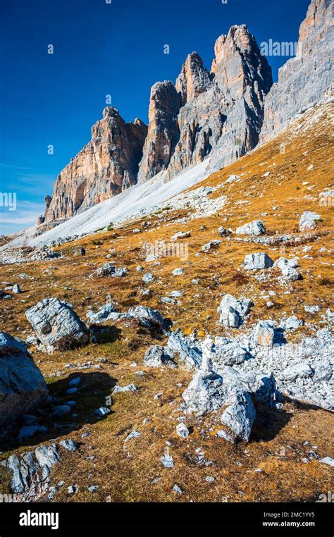 Dream Panorama On The Dolomites Park Of The Three Peaks Of Lavaredo