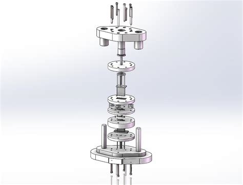 U型支架冲孔落料模（cad图sw三维）solidworks 2015模型图纸下载 懒石网
