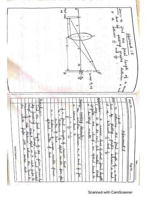 Experiment 5 Convex Lens Focal Length 1 Pdf