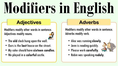 Complete Guide To Modifiers Types And Examples In Grammar
