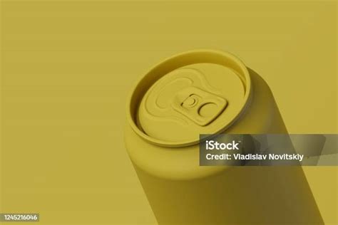 노란색 배경 3d 렌더링에 탄산 음료노란색 클래식 알루미늄 캔 음료수 캔에 대한 스톡 사진 및 기타 이미지 음료수 캔 패턴 맥주 Istock
