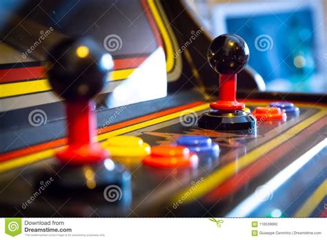 Joystick Of A Vintage Arcade Videogame Coin Op Stock Photo Image Of Control Arcade 116539660