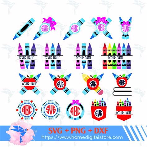 School Monogram Svg Png Dxf For Cutting Printing Designing Or More