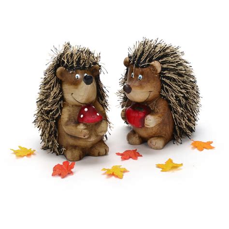 Keramik Igel Mit Textilstacheln Herbstfigur Dekofigur Igel