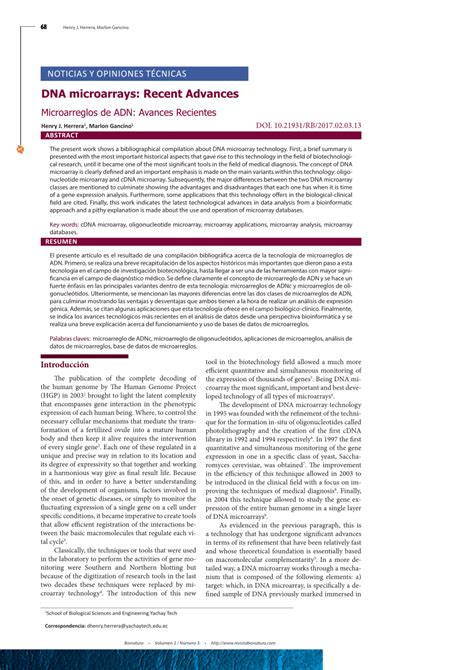 Pdf Dna Microarrays Recent Advances