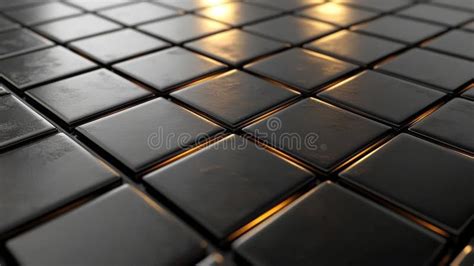 Illuminated Abstract Design With A Black Square Grid Pattern Stock