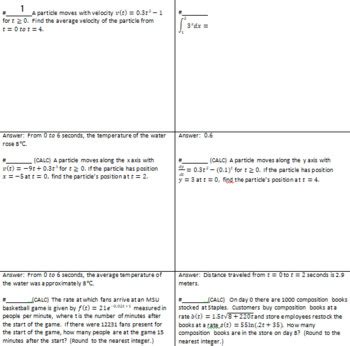 AP Calculus Fundamental Theorem Of Calculus FTC And Average Value Circuit