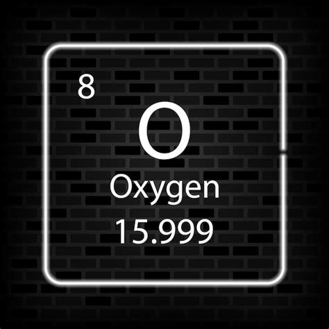 Premium Vector Oxygen Neon Symbol Chemical Element Of The Periodic