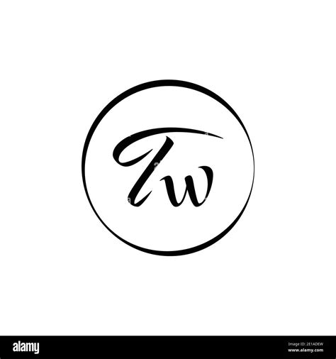 Initial Tw Letter Logo Design Vector Template Abstract Script Letter