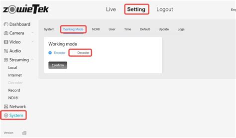 How To Switch To Decoder Mode Zowietek Electronics Ltd