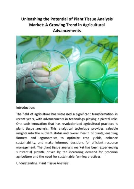 Plant Tissue Analysispdf Agriculture Industries