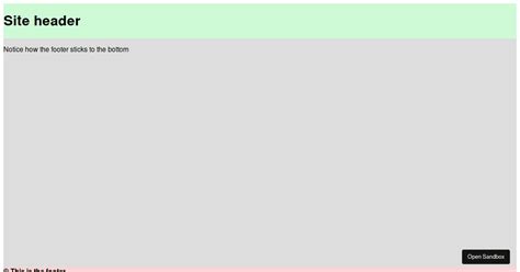 Sticky Footer Flexbox Codesandbox