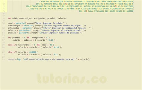 Sentencia If Else Javascript Aumento Sueldo Trabajador